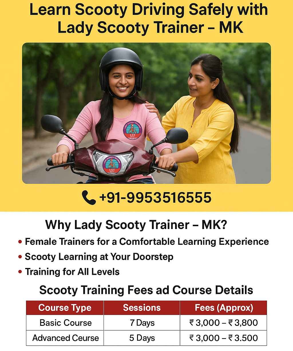 Best Scooty Driving Classes for Ladies in Delhi – 7-Day